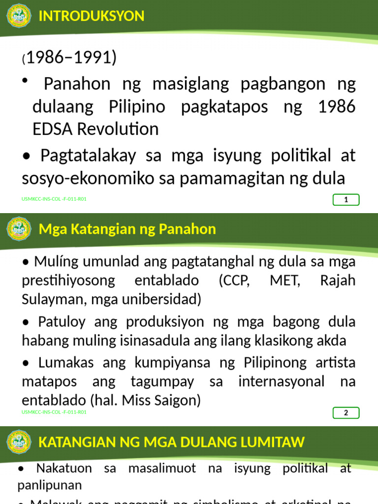 Week 3 (Mga Taon) PPT Slides | PDF