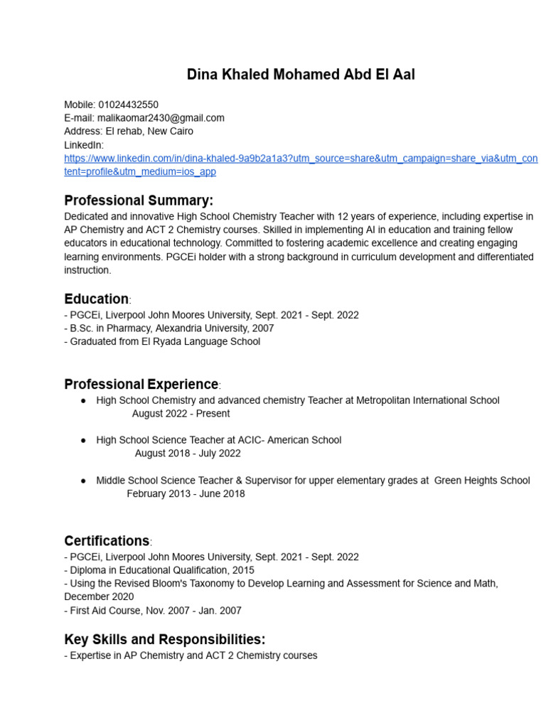 Dina Khaled 2024 | PDF