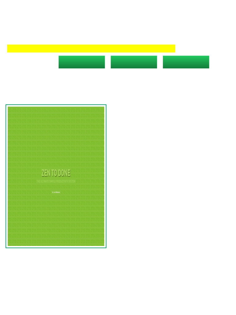 Zen To Done The Ultimate Simple Productivity System Full Digital ...