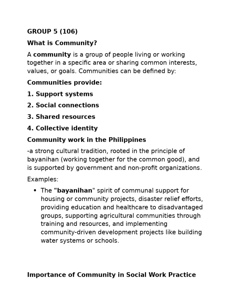 SW 106 Midterm Reviewer | PDF | Social Work | Community