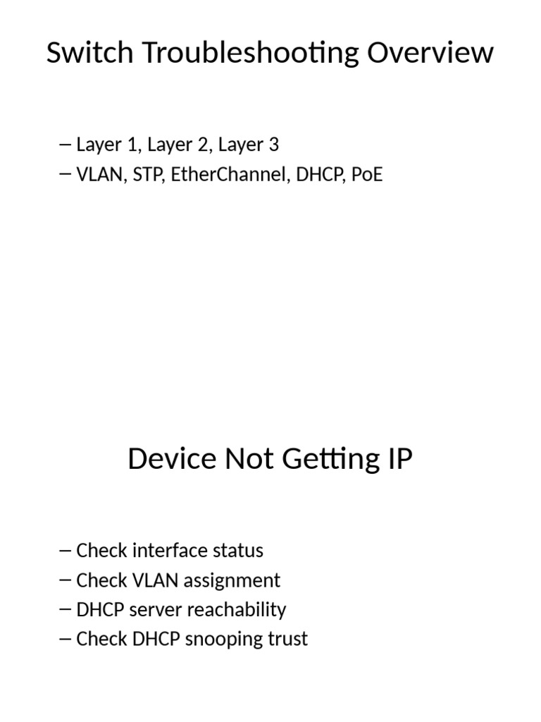 Switch Troubleshooting Full Version | PDF | Internet Architecture ...