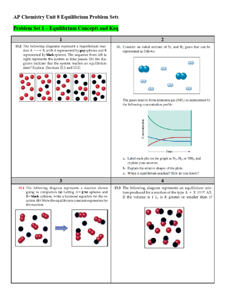 AP Chemistry Equilibrium Problem Sets | PDF | Solubility | Chemical ...