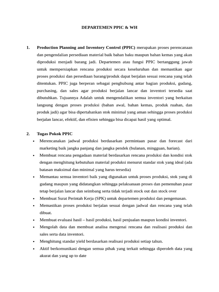 Panduan Lengkap PPIC dan Inventaris | PDF
