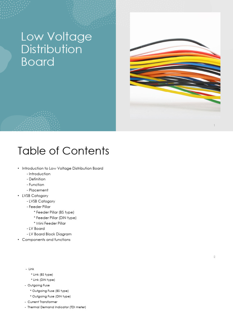 Low Voltage Distribution Board Overview | PDF | Fuse (Electrical ...