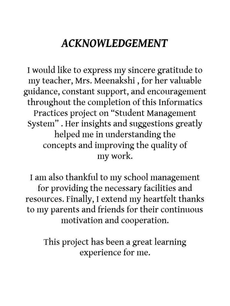 Acknowledgement | PDF