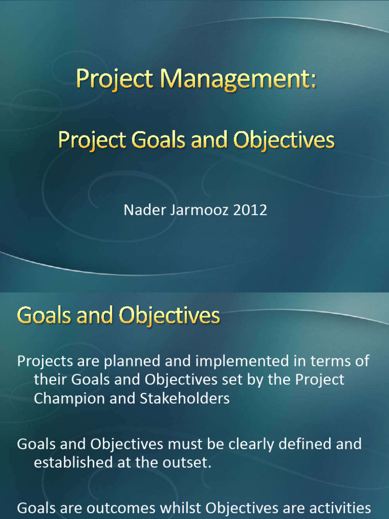 Defining Project Goals and Objectives | PDF | Goal | Project Management