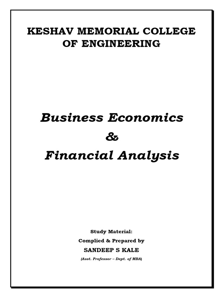 Business Economics and Financial Analysis - Unit 1 Notes | PDF ...