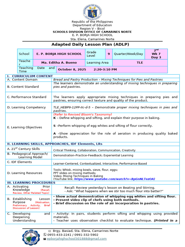Demonstrate Proper Mixing Techniques For Pies and Pastries - Lesson ...