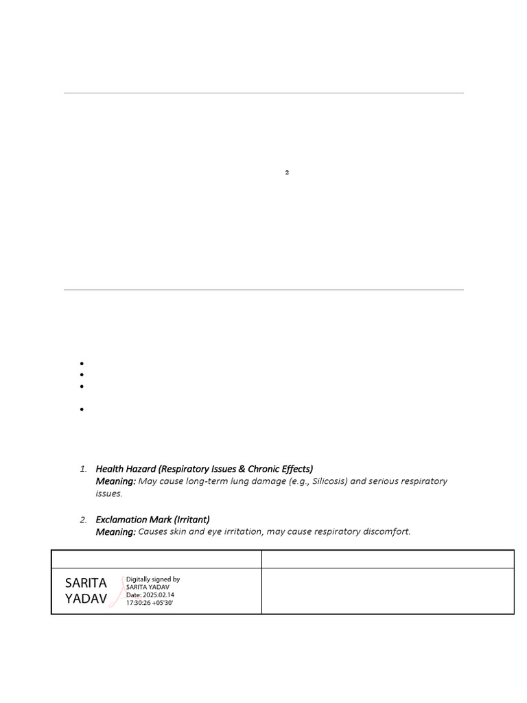 Micro Silica MSDS: Safety & Handling Guide | PDF | Personal Protective ...
