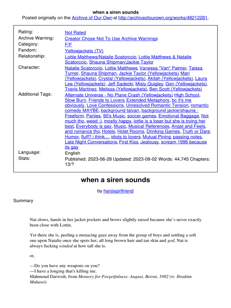 When A Siren Sounds | PDF