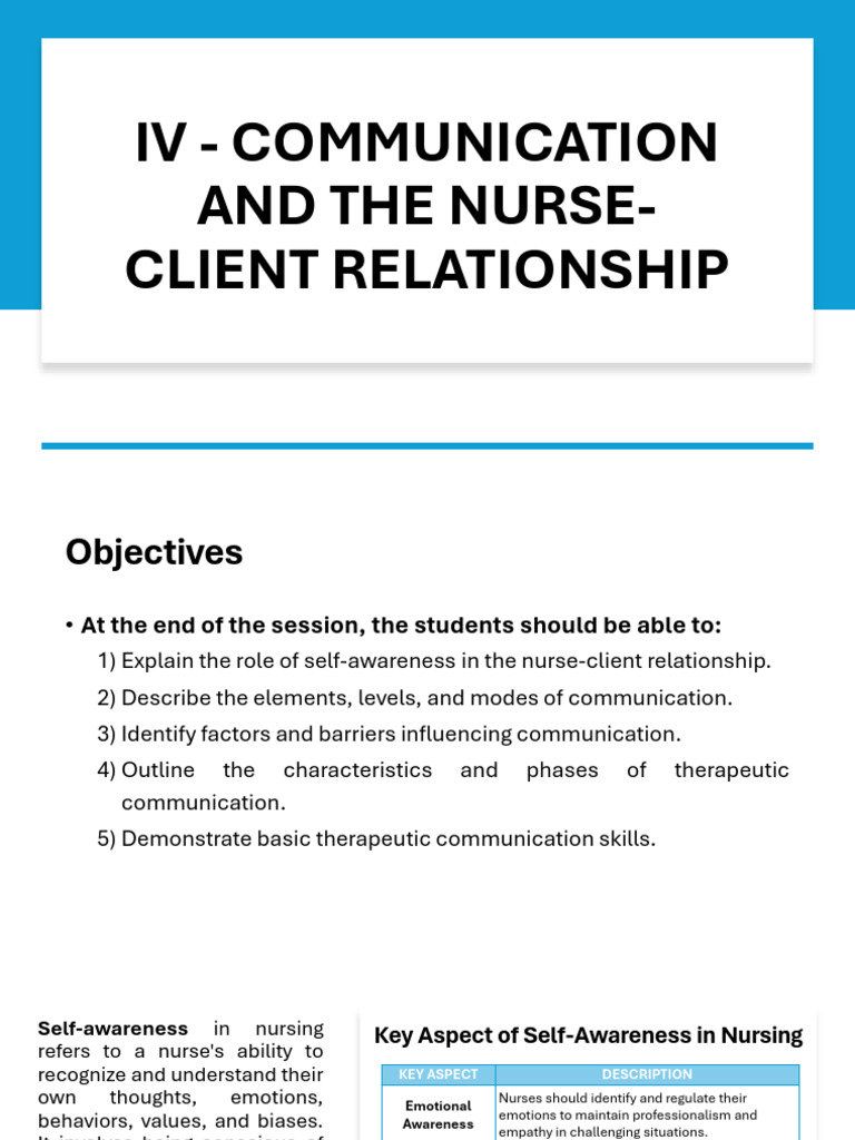 Nurse-Client Communication Essentials | PDF | Communication | Nonverbal ...
