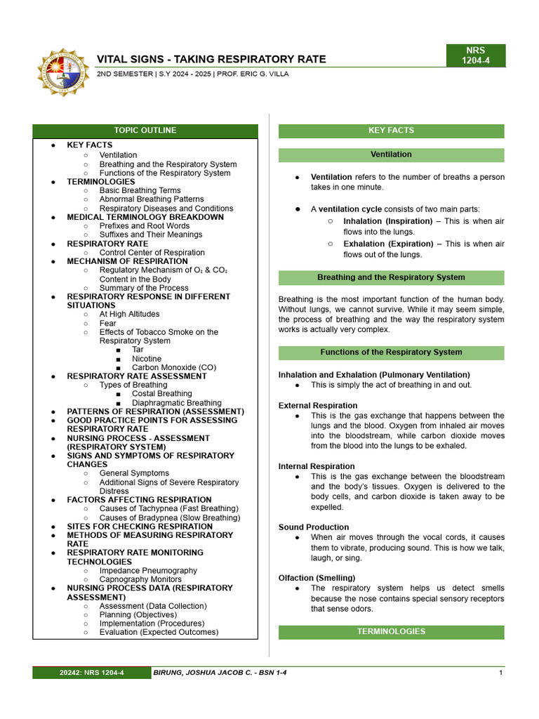 Respiratory Rate Vital Signs | PDF | Breathing | Respiratory System