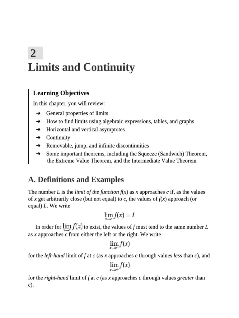 Chapter 2 - Calc BC Barrons | PDF