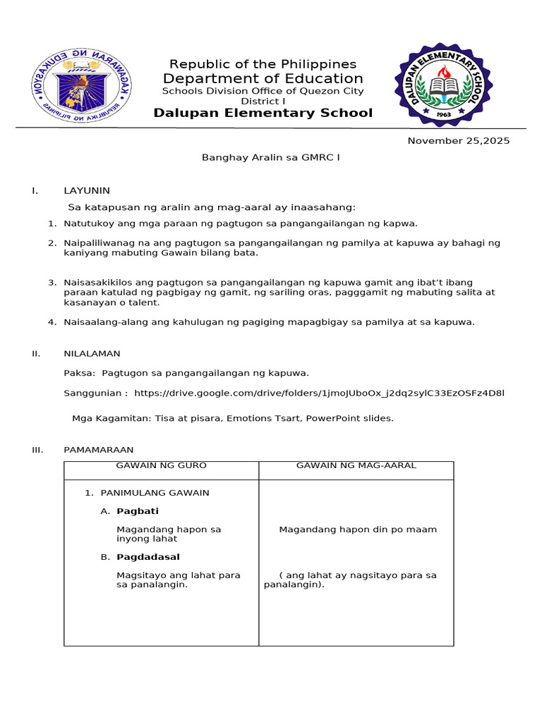 GRMC Day2 Week4 DLP | PDF