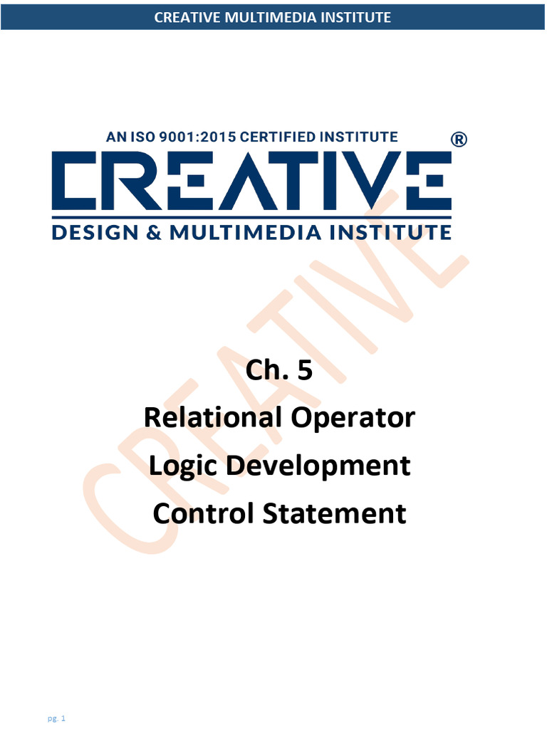Copy of CH 05 -Relational_Operator | PDF | Algorithms | Computer Program