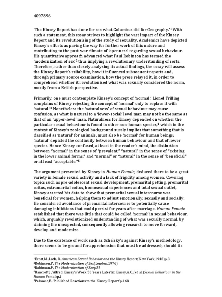KINSEY | PDF | Sexual Intercourse | Human Sexual Activity