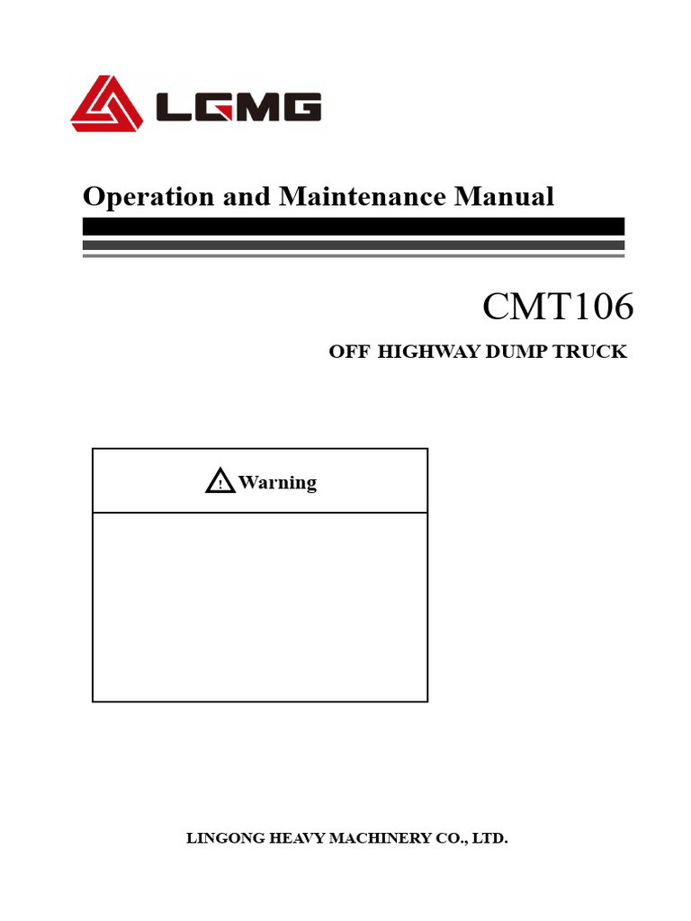 CMT106 Dump Truck Operation Manual | PDF | Truck | Safety