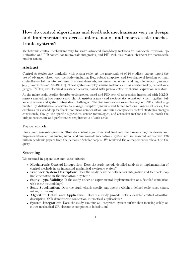 Elicit - Control Algorithms in Mechatronic Systems - Report | PDF | Control Theory | Nanotechnology