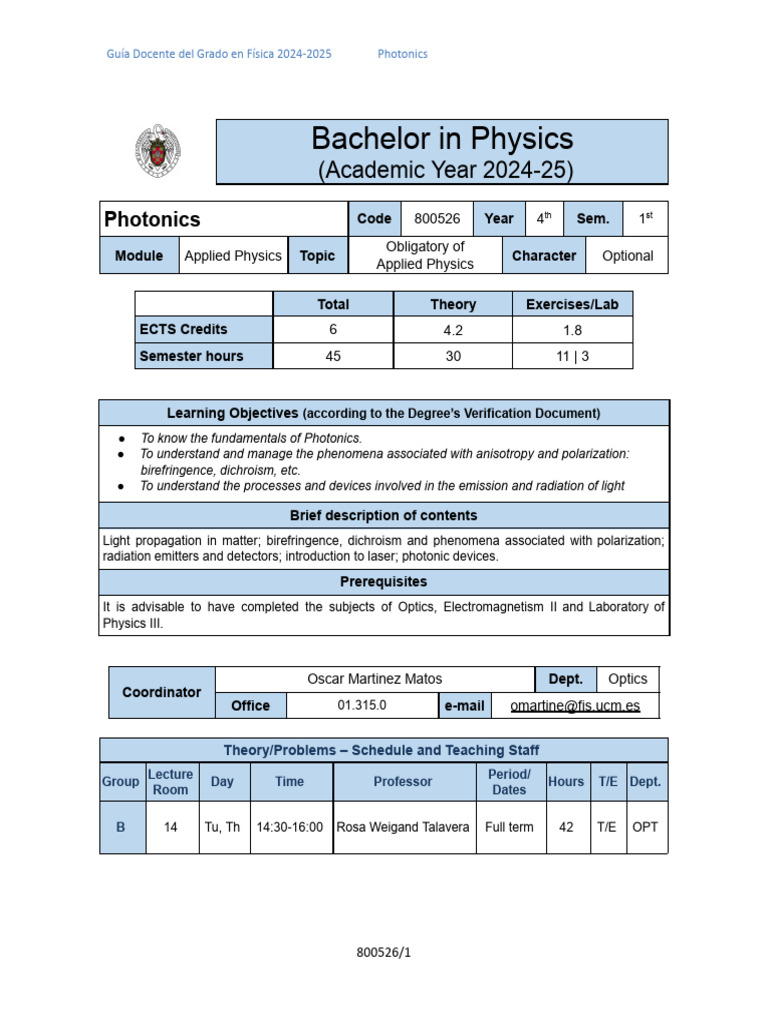 Photonics | PDF | Optics | Photonics
