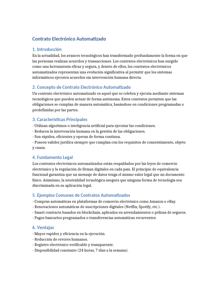 Contratos Electrónicos Automatizados: Guía Completa | PDF | Informática