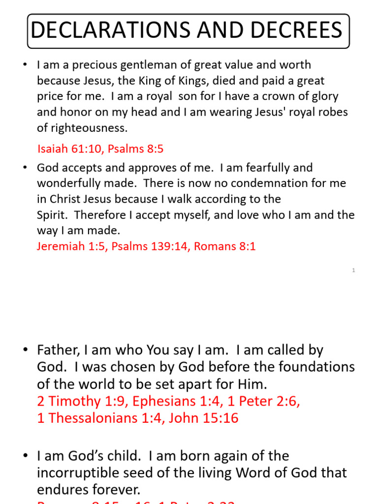 Empowering Declarations of Faith | PDF | Jesus | Epistle To The Colossians