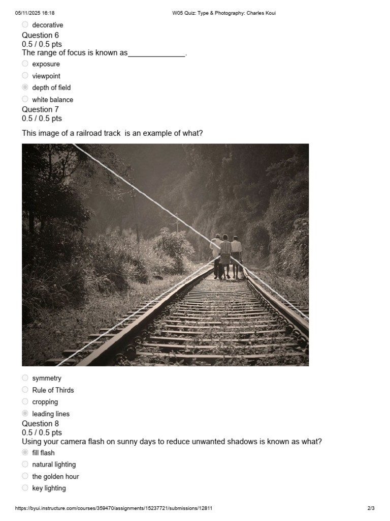 W05 Quiz - Type & Photography - Part 2 | PDF