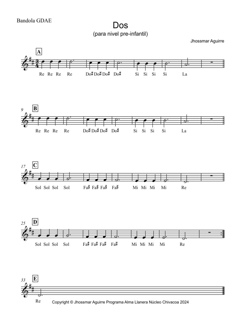 Pre-Infantil Dos - Bandola GDAE | PDF