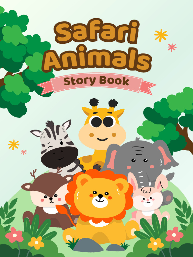 Green and Yellow Cute Illustrated Safari Animals Story Book Cover A4_20251108_135520_0000 | PDF