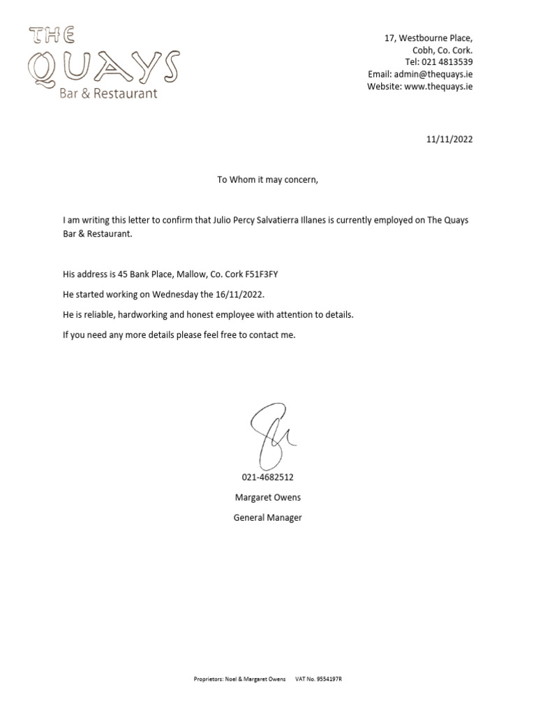 Percy Work Letter | PDF