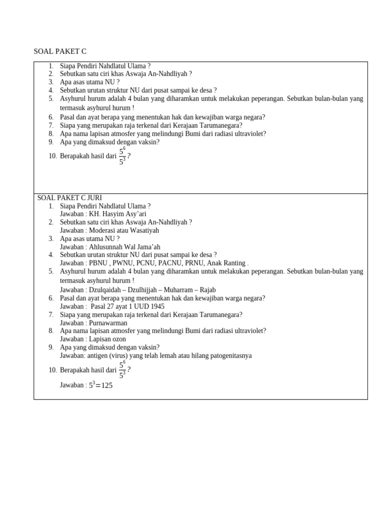 Soal Paket c | PDF