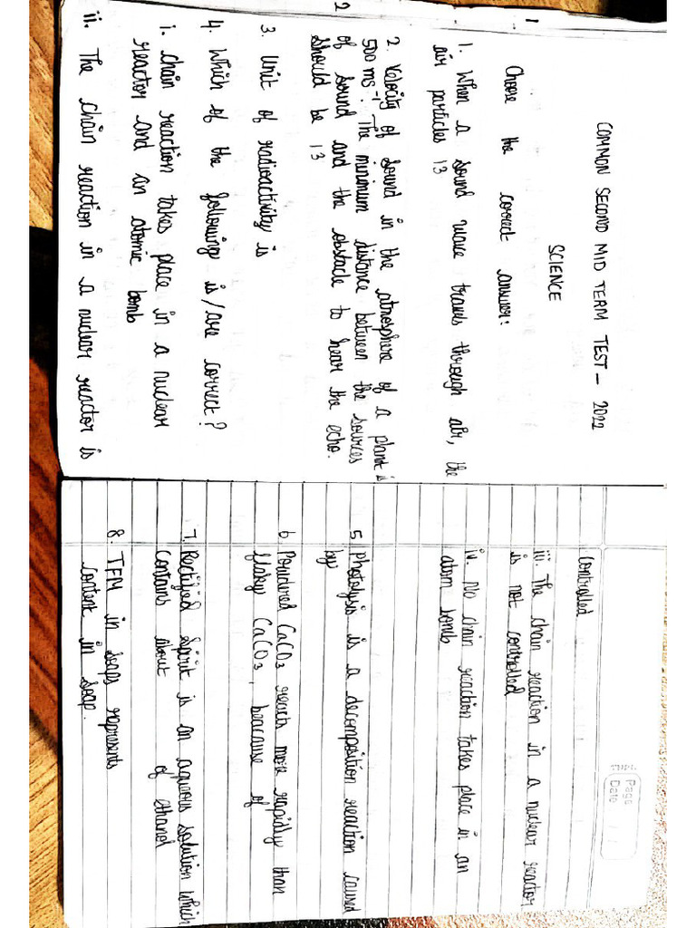 Science Question Paper | PDF