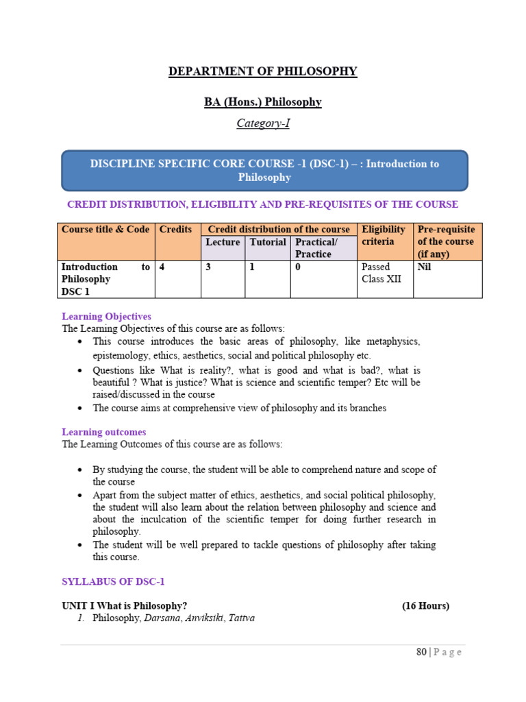 BA Philosophy Course Overview and Structure | PDF | Career & Growth ...