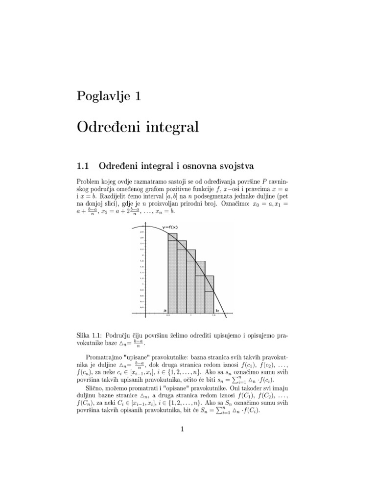 Odredjeni Integral I Primjene | PDF