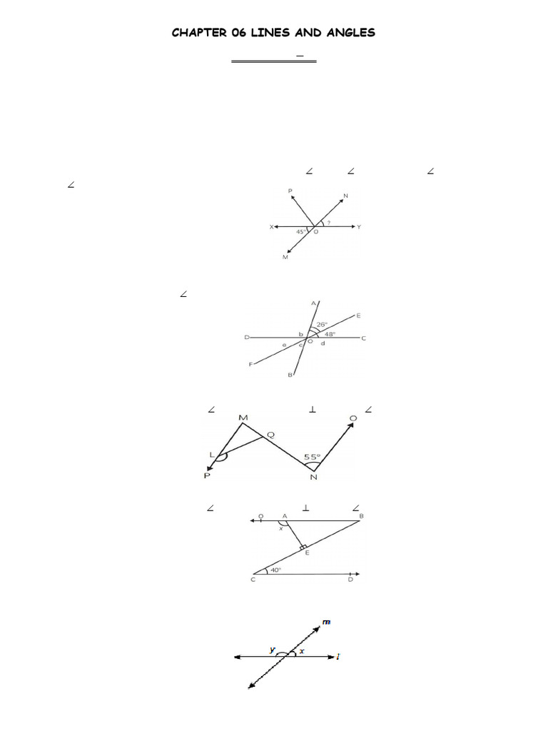 Maths Class Ix Chapter 06 Lines and Angles Practice Paper 07 | PDF | Geometry | Classical Geometry