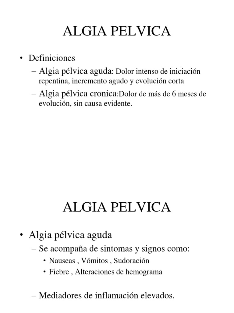 Algia Pelvica | PDF | Ginecología | La salud de la mujer