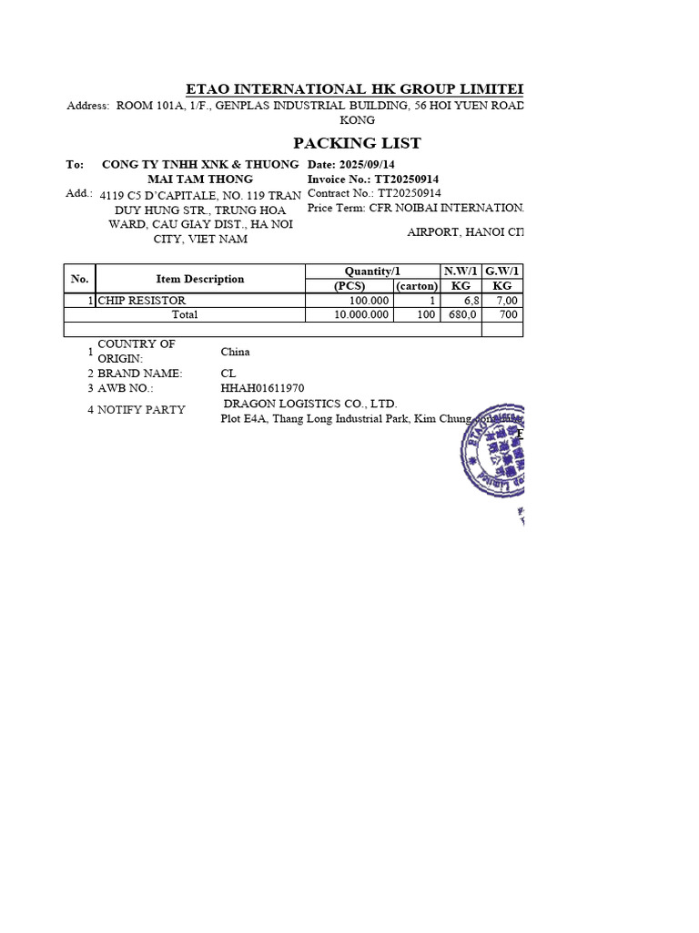 VND PKL 20250914 | PDF