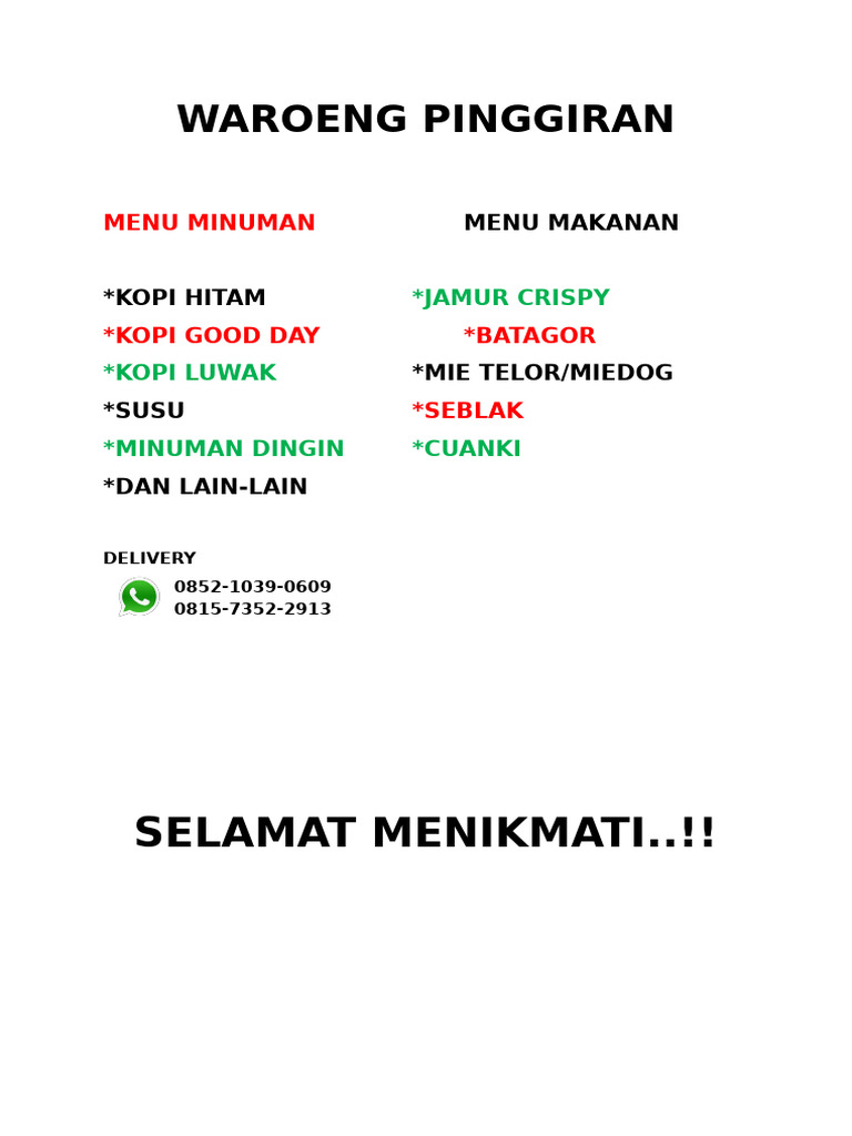 Waroeng Pinggiran | PDF