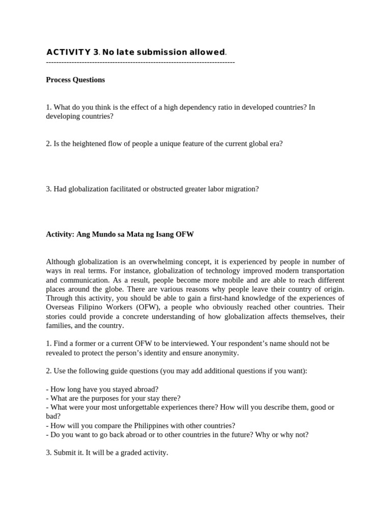 Globalization and OFW Experiences | PDF