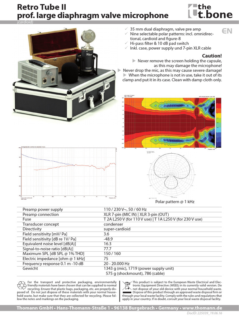 T.bone Retro Tube II - Cardioid | PDF | Microphone | Computer Engineering