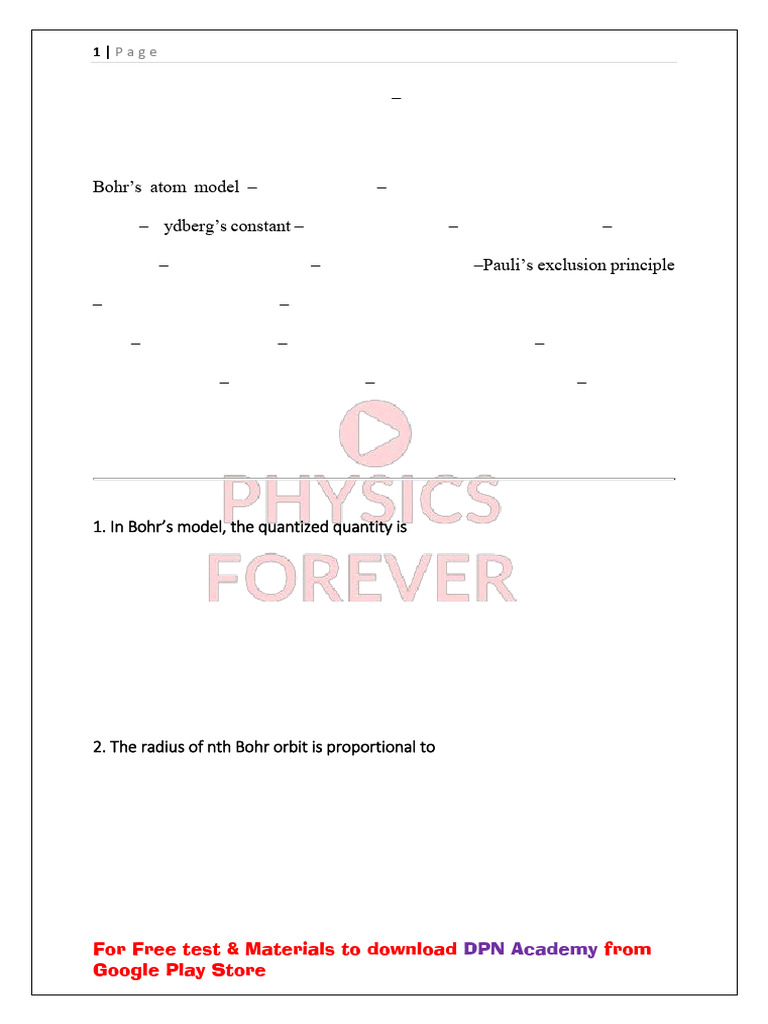Atomic & Nuclear Physics | PDF