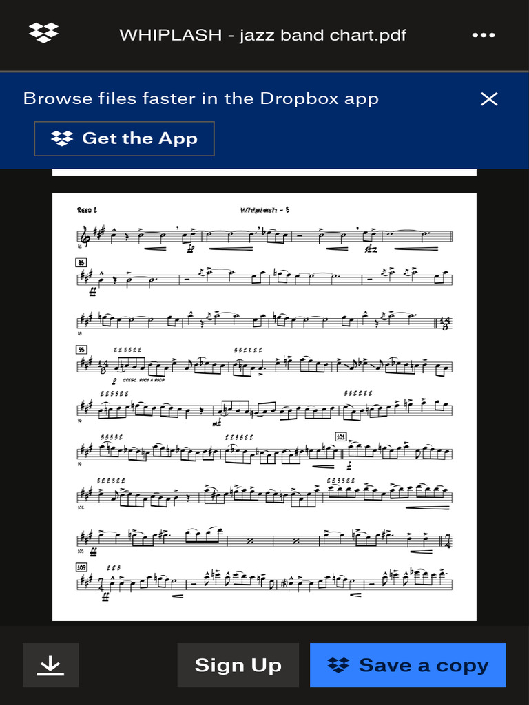 WHIPLASH - Jazz Band Chart PDF | PDF