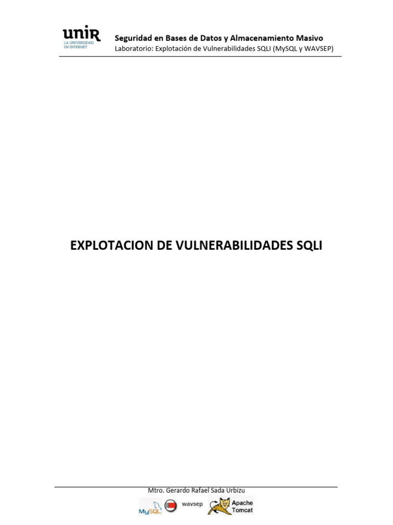 Lab2 - Explotación de Vulnerabilidades SQLI | PDF | Mi sql | Software Unix