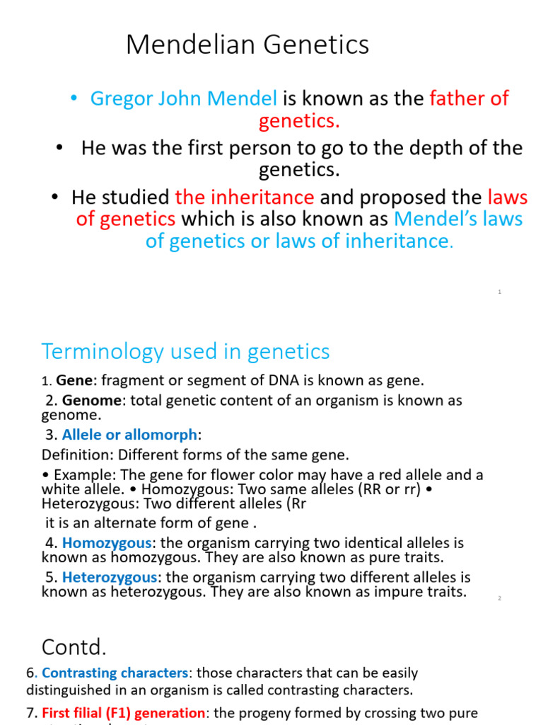 Mendalian Genetics | PDF | Dominance (Genetics) | Genotype