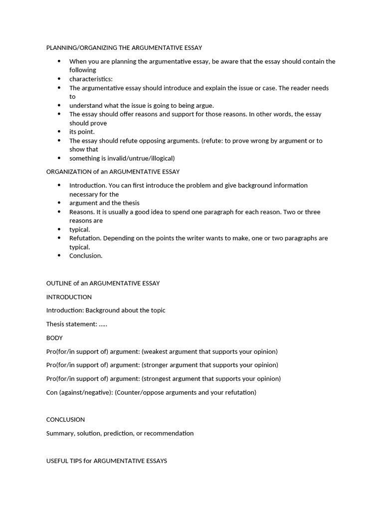 Guide to Structuring Argumentative Essays | PDF