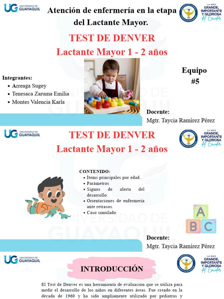 Test de Denver | PDF | Desarrollo infantil | Especialidades Medicas