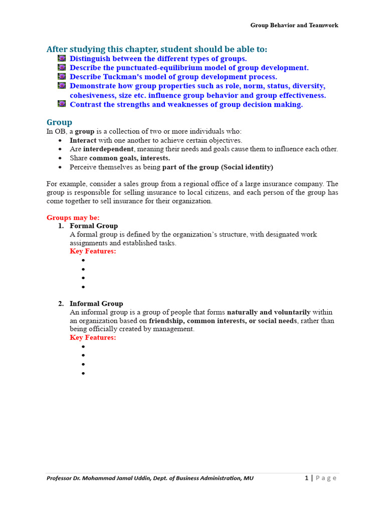 Group Behavior and Teamwork | PDF | Behavioural Sciences | Social ...