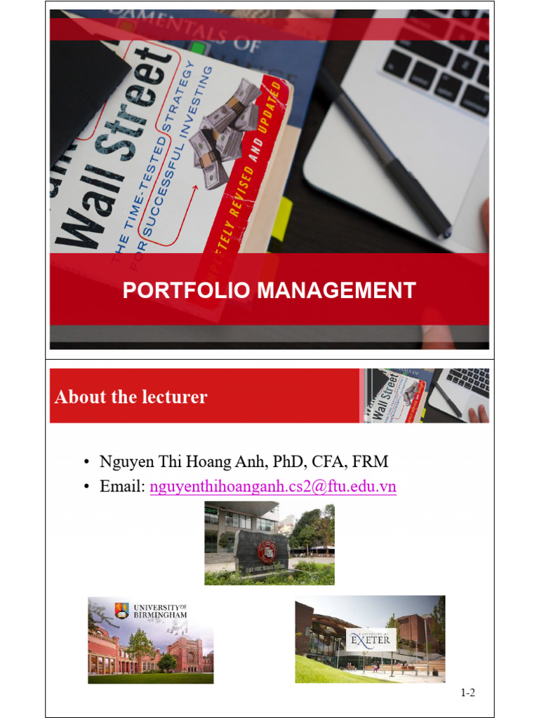 Portfolio Management Course Overview | PDF | Investment Fund | Exchange ...