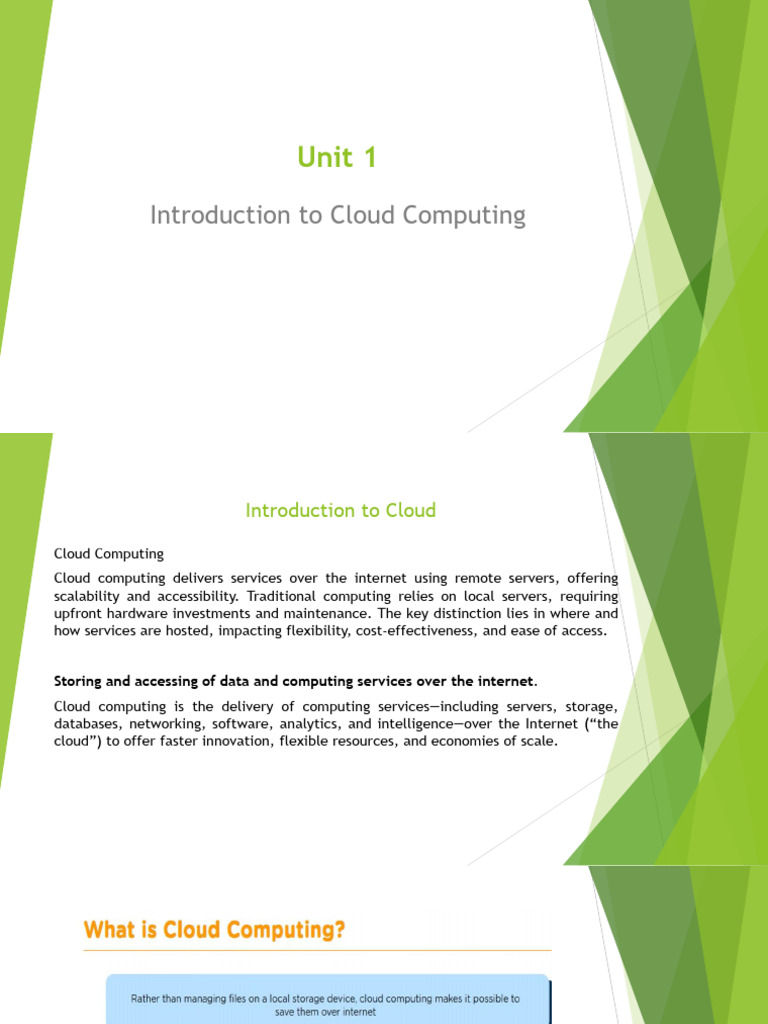 Unit1-Intro Sem 1 CC | PDF | Cloud Computing | Computing