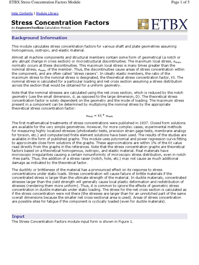 Stress Concentration Factors | PDF | Stress (Mechanics) | Strength Of ...