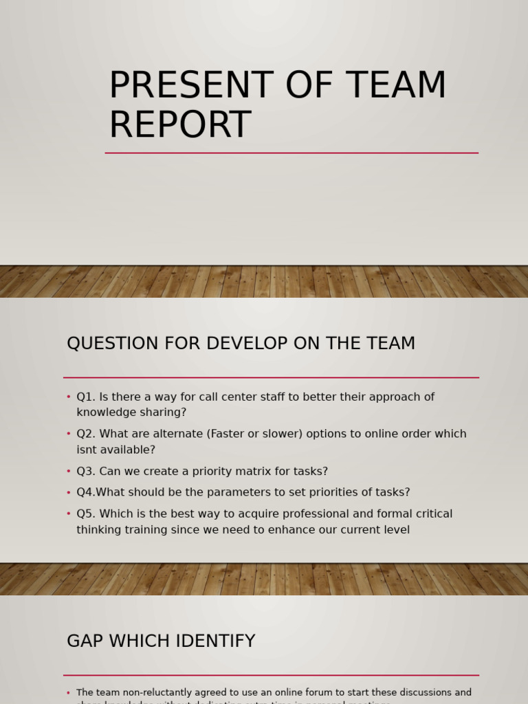 Presentation On Team Performance Activity2a (Task2.4) | PDF | Cognition | Learning
